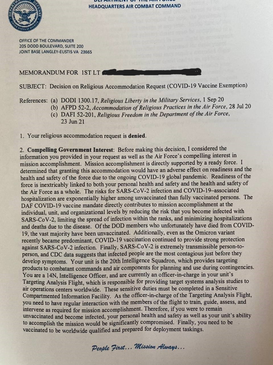 DoDIG memo to SECDEF highlights deliberate violation of Federal Law ...