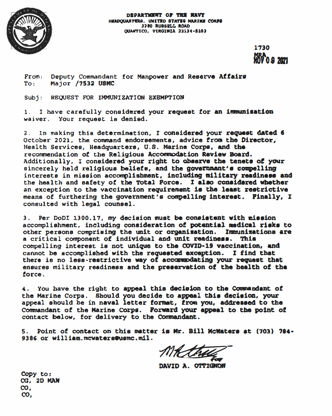 DoDIG memo to SECDEF highlights deliberate violation of Federal Law ...