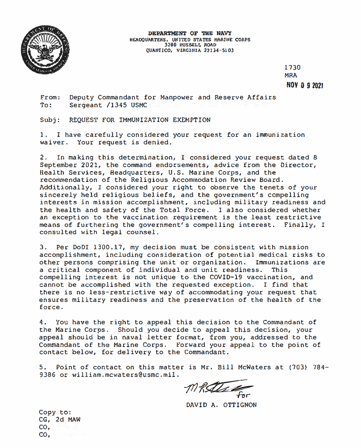 DoDIG memo to SECDEF highlights deliberate violation of Federal Law ...