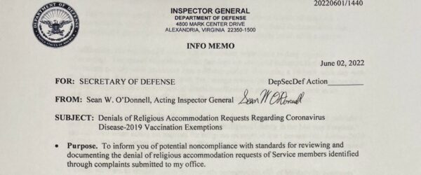 DoDIG memo to SECDEF highlights deliberate violation of Federal Law ...