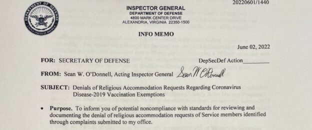 DoDIG memo to SECDEF highlights deliberate violation of Federal Law ...