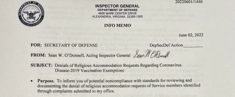 DoDIG memo to SECDEF highlights deliberate violation of Federal Law ...